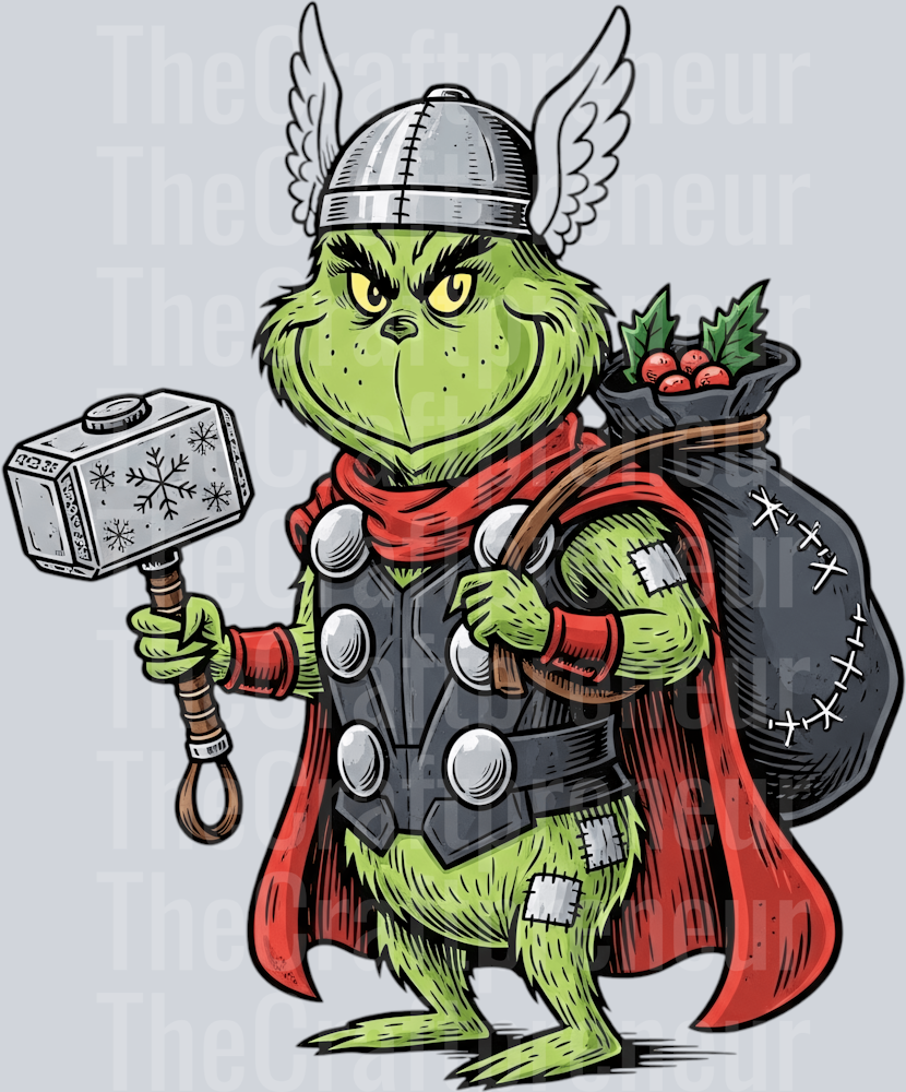 Thor & The Grinch Superhero DTF Transfer – TheCraftpreneur