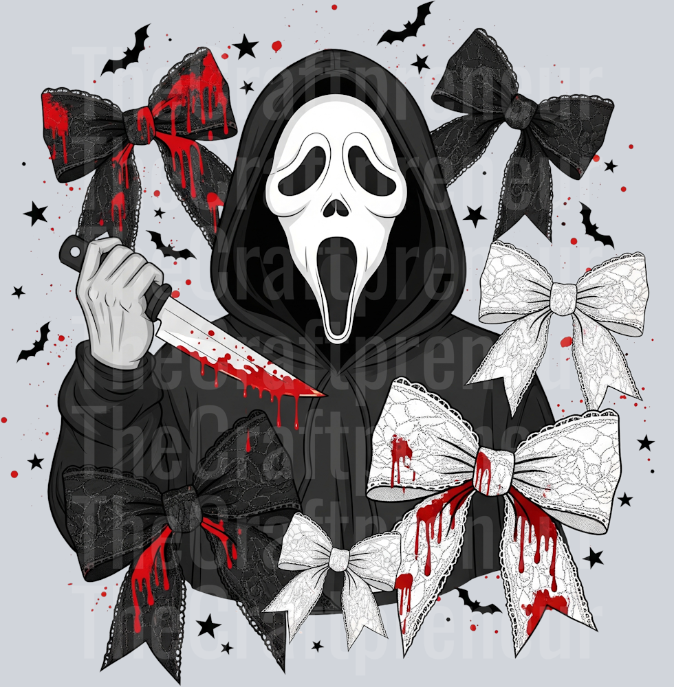 Ghostface Coquette Bloody Knife DTF Transfer – TheCraftpreneur