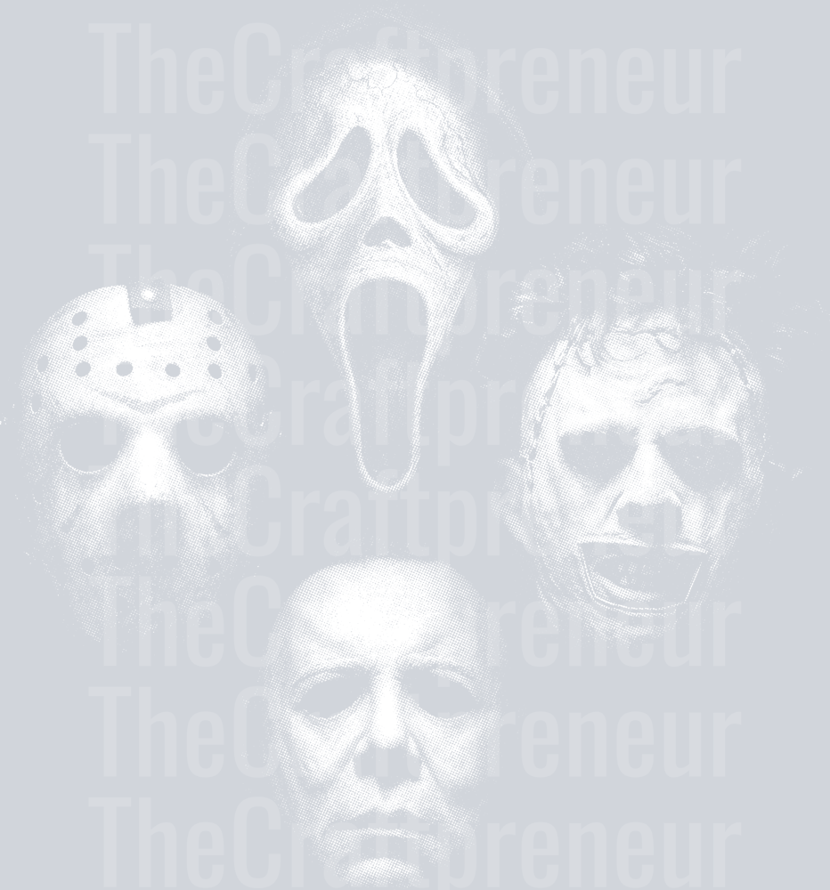 4 Piece Horror Movie Character Half Tone DTF Transfer – TheCraftpreneur