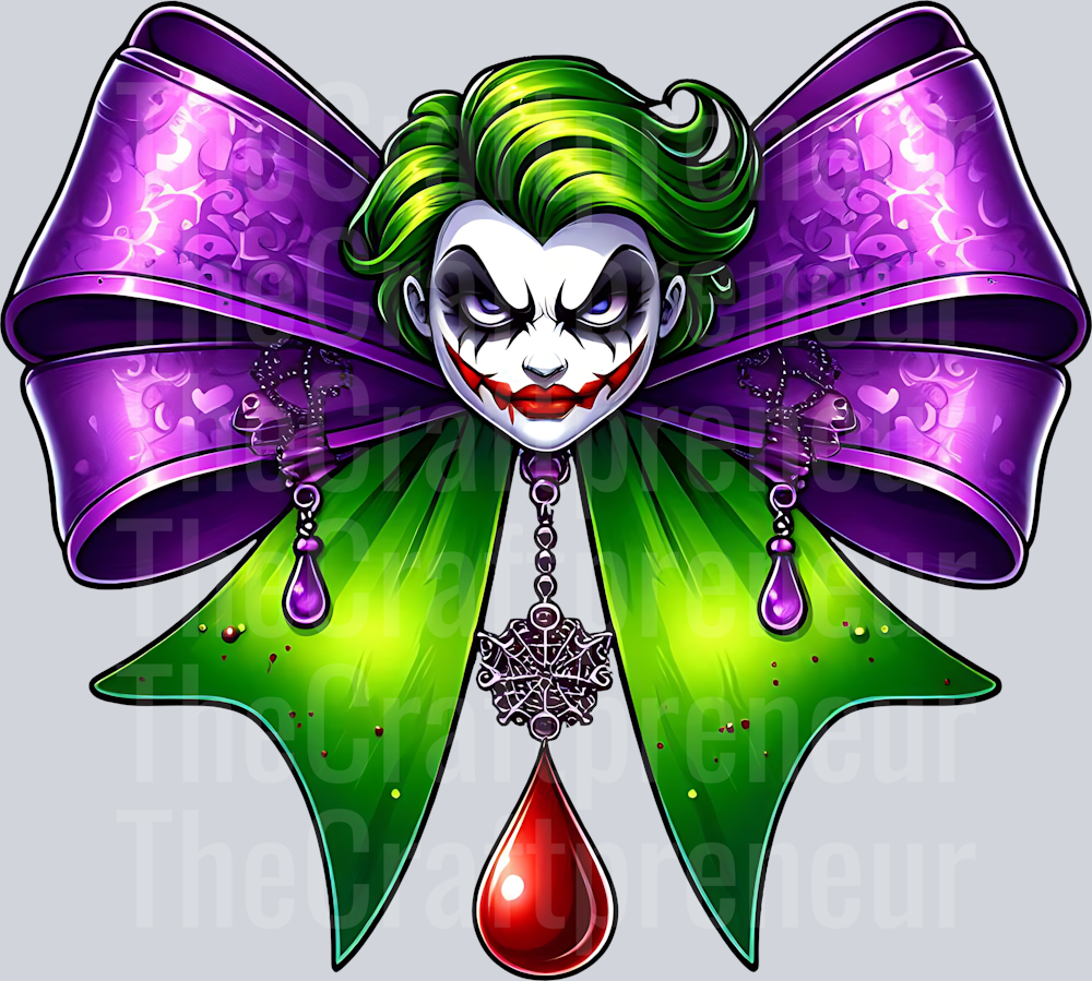 Halloween Character Coquette Bow The Joker DTF Transfer – TheCraftpreneur