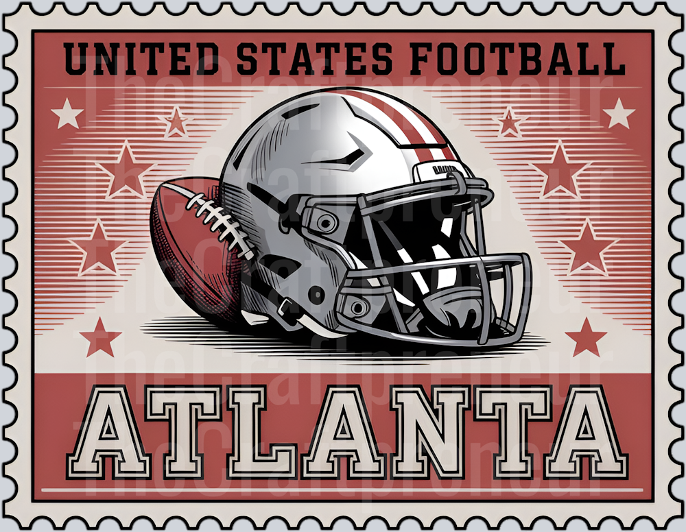 Atlanta Football US Postage Stamp DTF Transfer – TheCraftpreneur