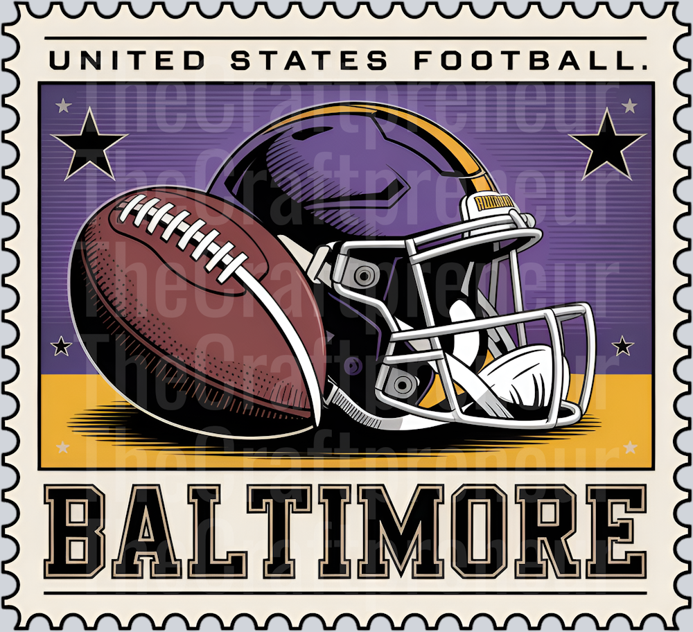 Baltimore Football US Postage Stamp DTF Transfer – TheCraftpreneur